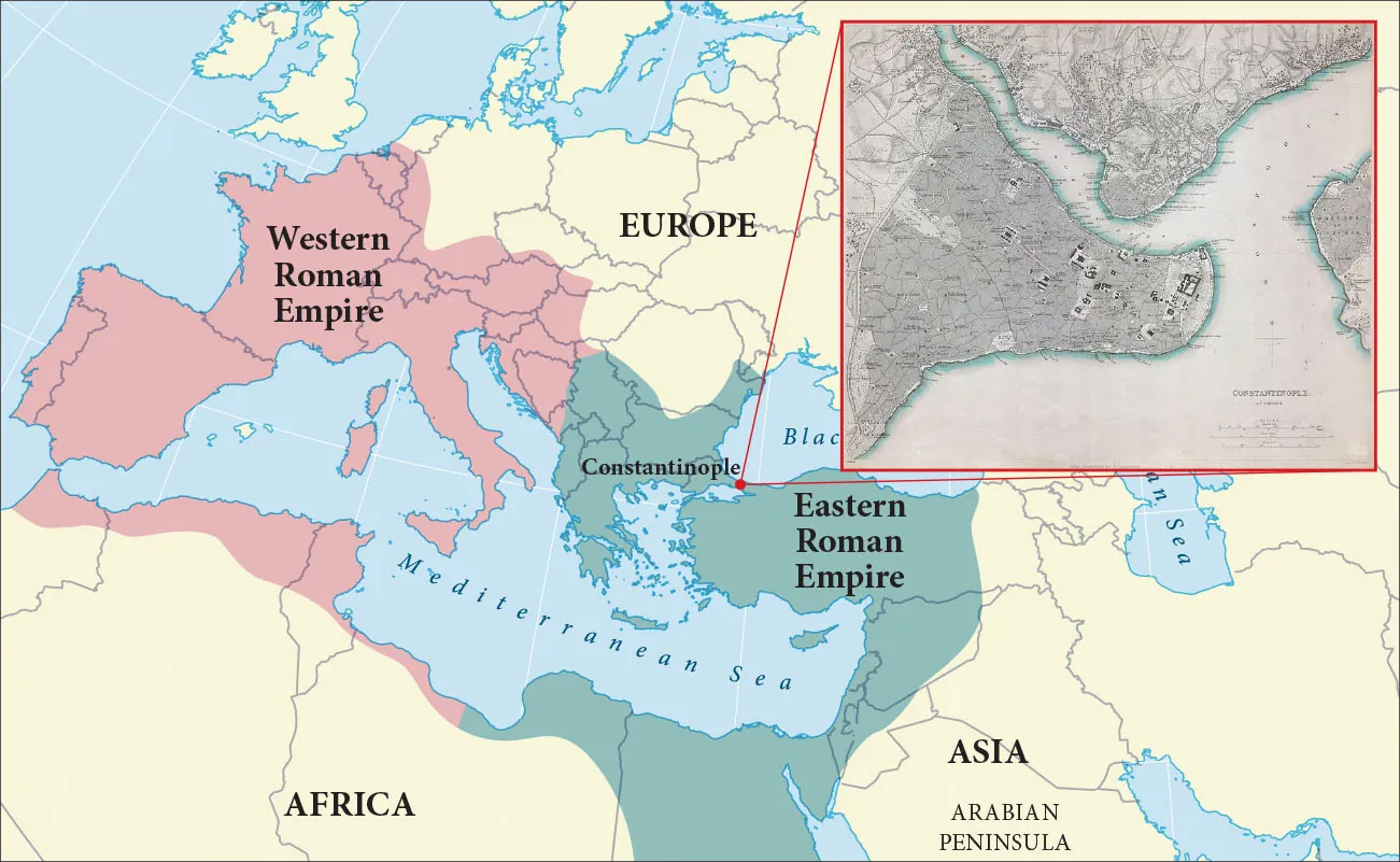 Roman Empire Constantinople Map